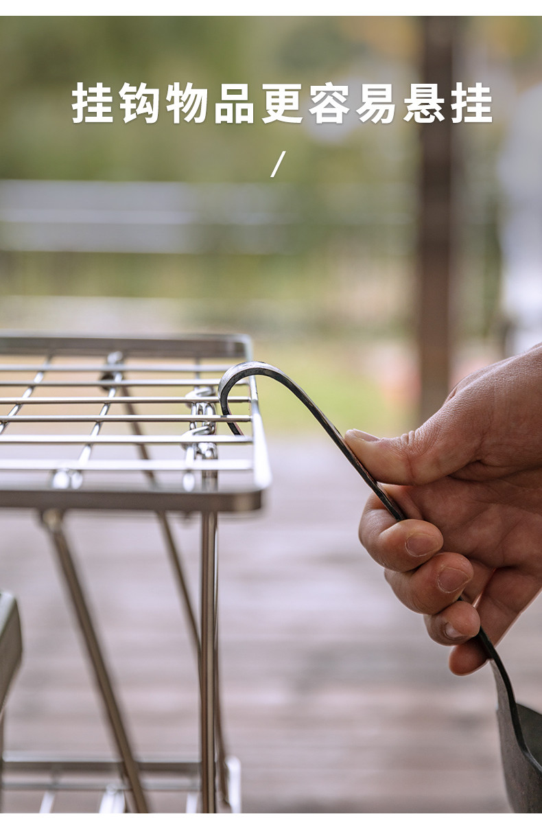 CAMPINGMOON T-235A ใหม่สแตนเลสโต๊ะตาข่ายพับได้โต๊ะบาร์บีคิวน้ำหนักเบาชั้นวางอุปกรณ์ตั้งแคมป์ ...