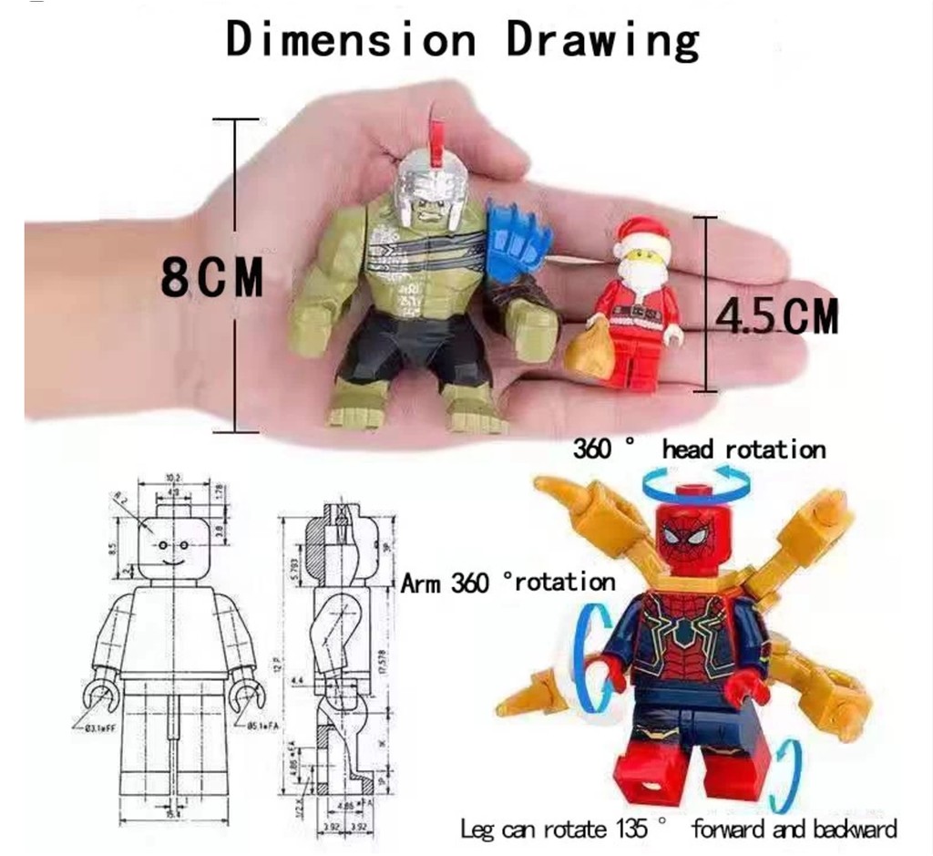 เด็กของขวัญ Building Block Superhero Heroic Warrior Assembly Building ...