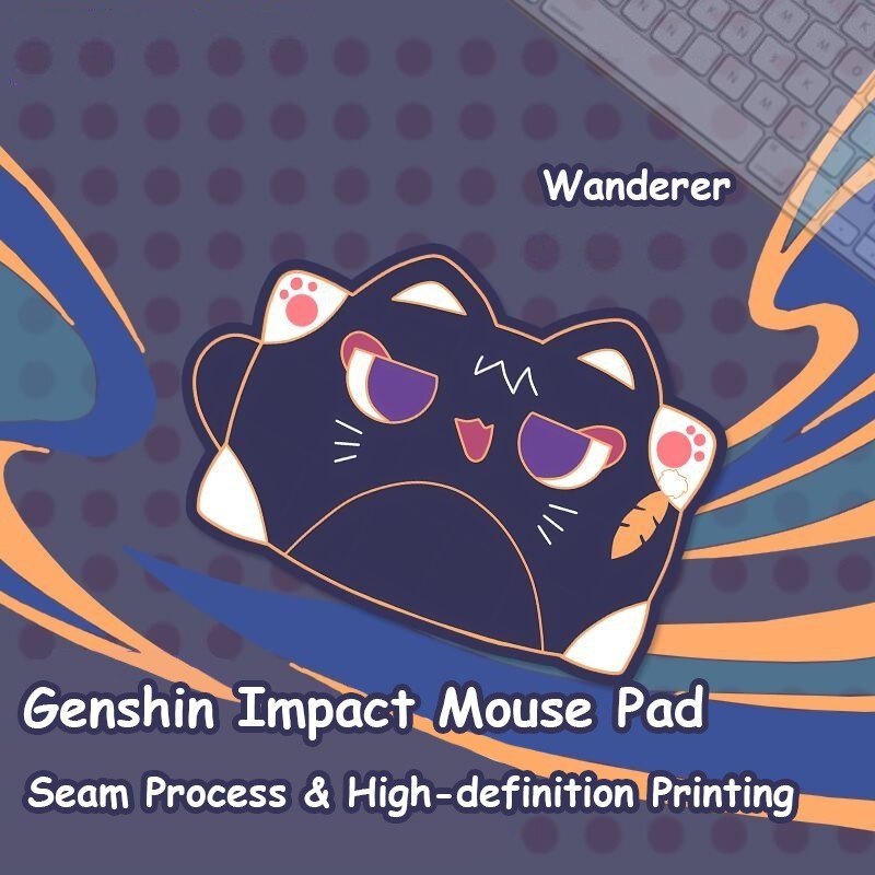 Genshin Impact แผ่นรองเมาส์ ลายการ์ตูนแมวน่ารัก กันลื่น สําหรับ SBD01 ...