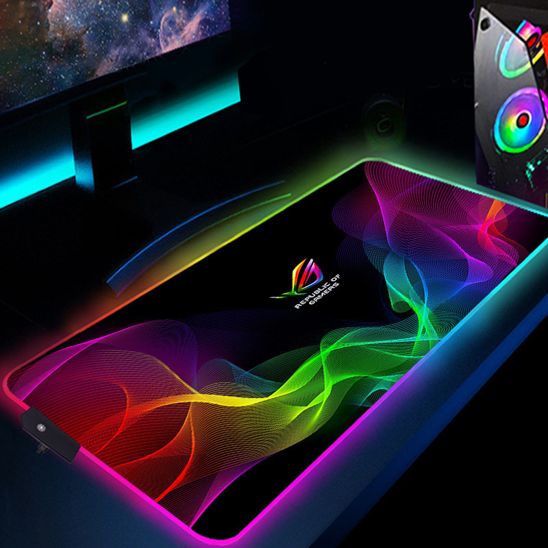 Rog Asus Gaming Mousepad เกม Slipmat RGB Led Setup Gamer ตกแต่ง Cool ...