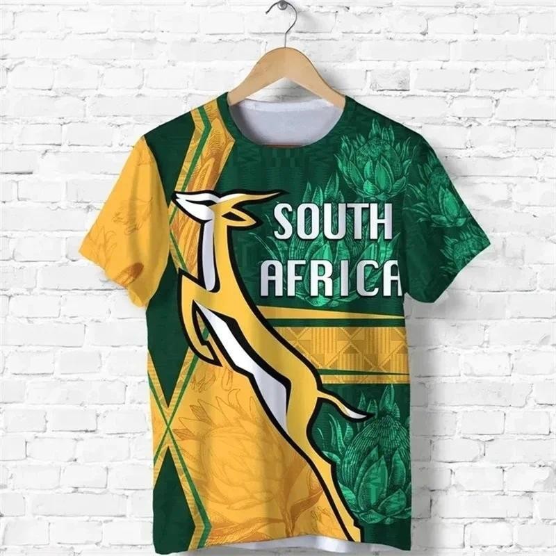 South African Map รูปแบบธงแฟชั่น Springbok 3D พิมพ์ผู้ชาย National ...