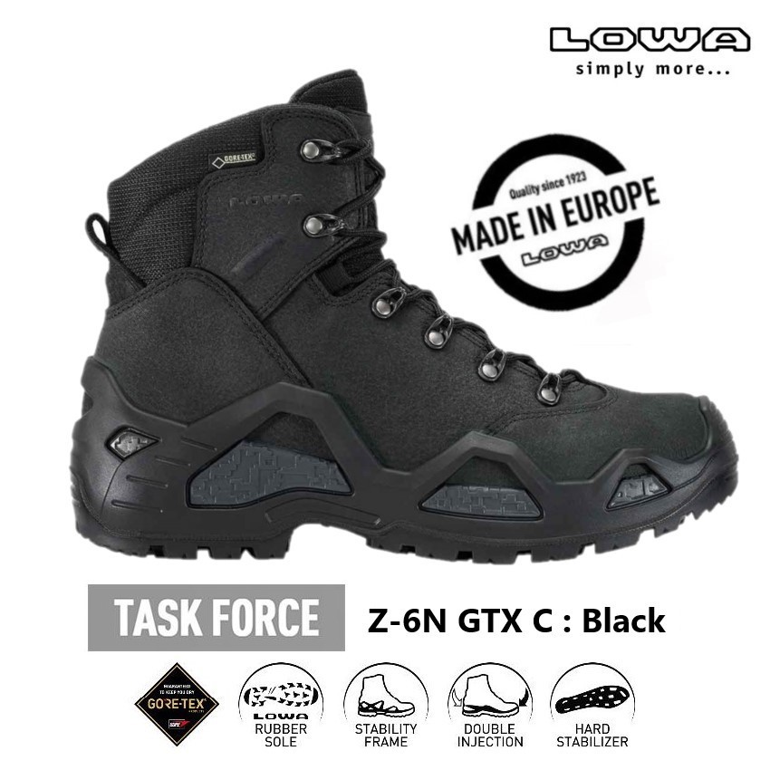 Lowa Z-6N GTX C รองเท้าบูทแทคติคอลสูง 6 นิ้ว หนังนูบัค บุผ้า Gore-Tex กันน้ำ กันลื่น ระบายอากาศ ...