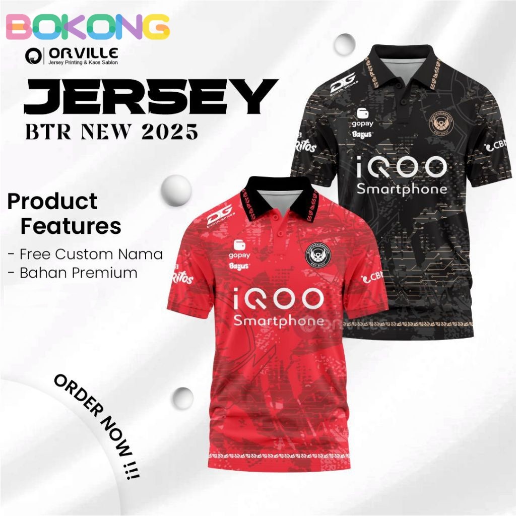 ใหม่ล่าสุด BTR BIGETRON JERSEY 2025 HOME & AWAY MPL S15 ฟรี NICKNAME ...