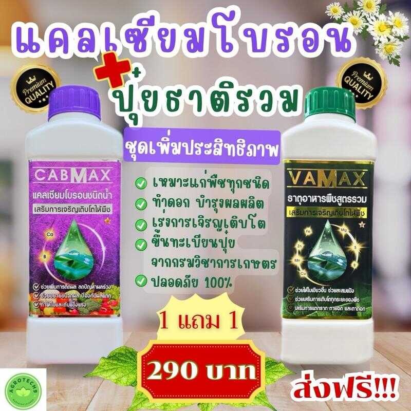 ชุด 1 แถม (ปุ๋ธาตุรวม Vamax+Cabmax แคลโบรอน) ผลดก เร่งโต ใบเขีว เสริม ...