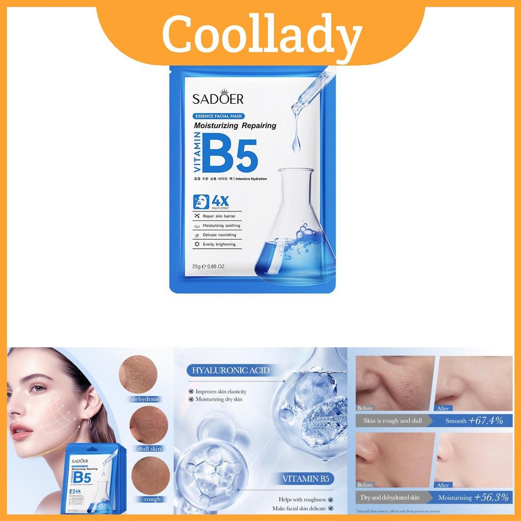 Sadoer Nourishing Deeply Vitamin B5 B3 Moisturizing Face Mask สําหรับความชุ่มชื้น 25g ผิว ...