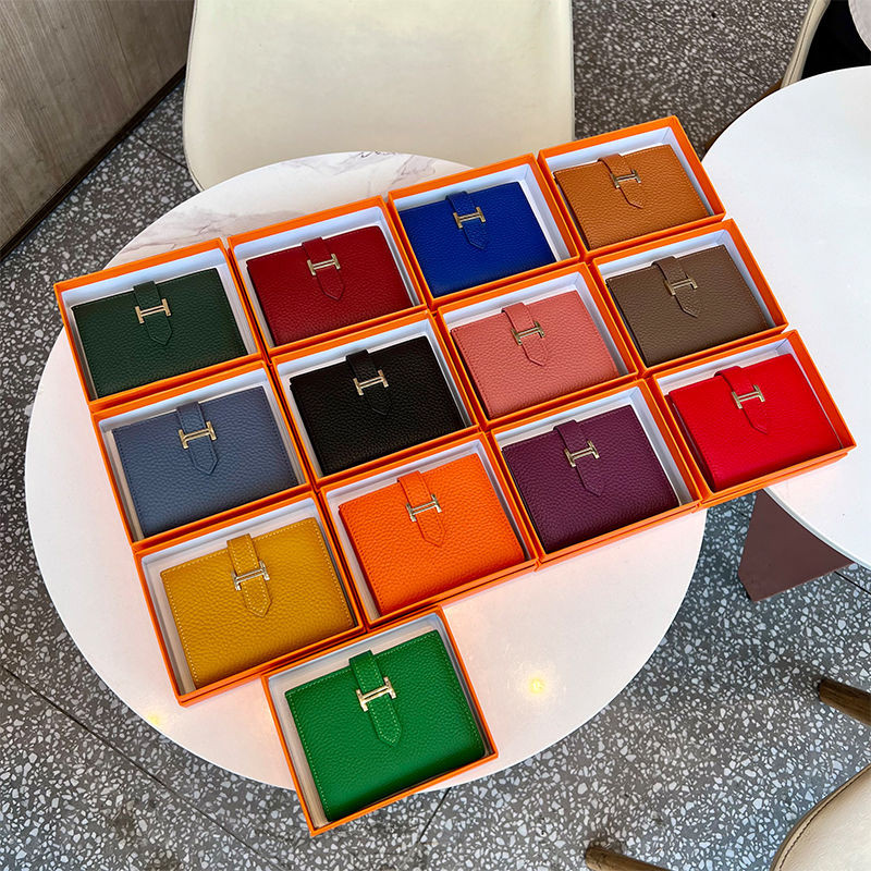 Hermes Womens Short Light Luxury Wallet Womens Genuine Leather Compact ...