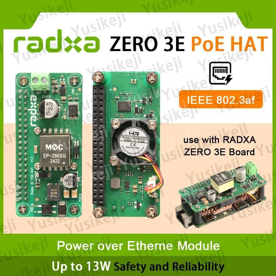 Radxa Zero 3E POE HAT โมดูลจ่ายไฟอีเธอร์เน็ต IEEE 802.3af POE มาตรฐานสูงสุด 13W | Shopee Thailand