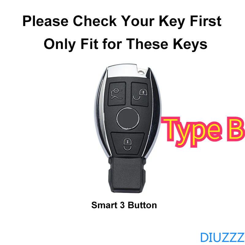 สีชมพู TPU รถ Remote Key สําหรับ Mercedes Benz ACES Class GLC CLA W222 ...