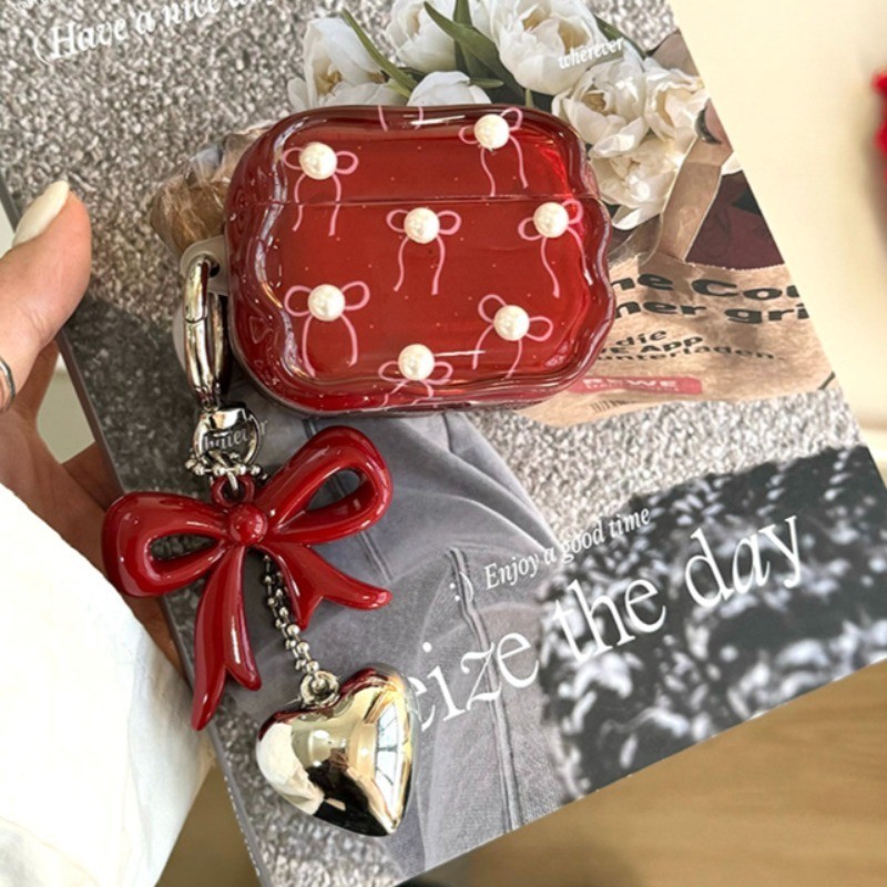 Ins Pearl Bowknot IMD หูฟังไร้สายบลูทูธสําหรับ Airpods 1 2 Airpod Pro ...