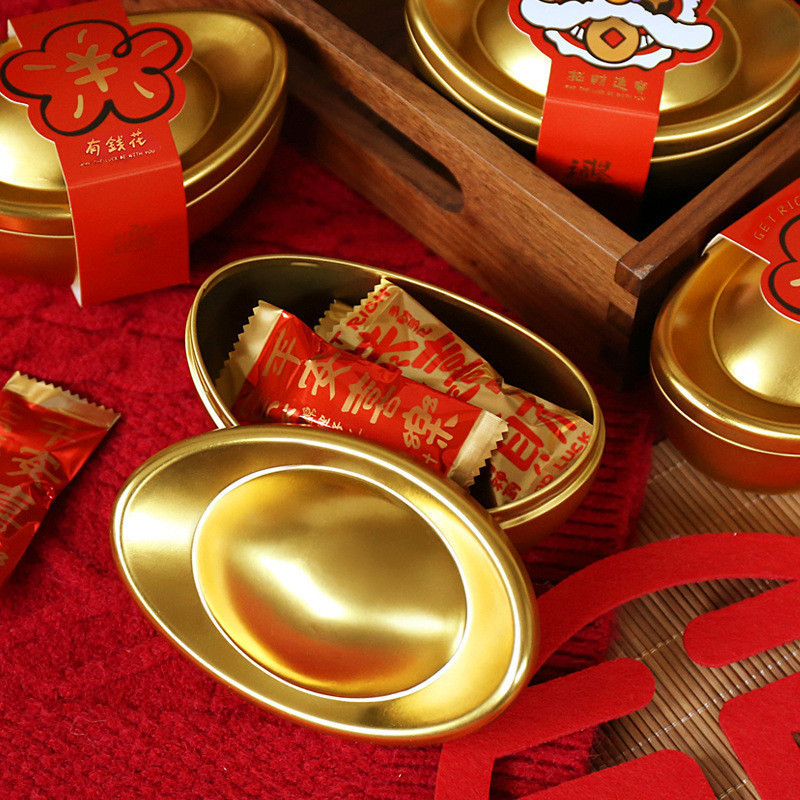 2025 กล่องขนมปีใหม่ Golden Ingot Candy Package Box Cny Gift Supplies ...