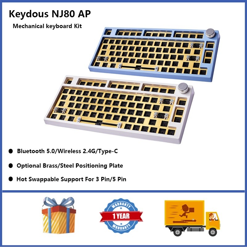 Keydous NJ80 AP ชุดคีย์บอร์ดไร้สาย 75% RGB DIY พร้อมลูกบิด | Shopee ...