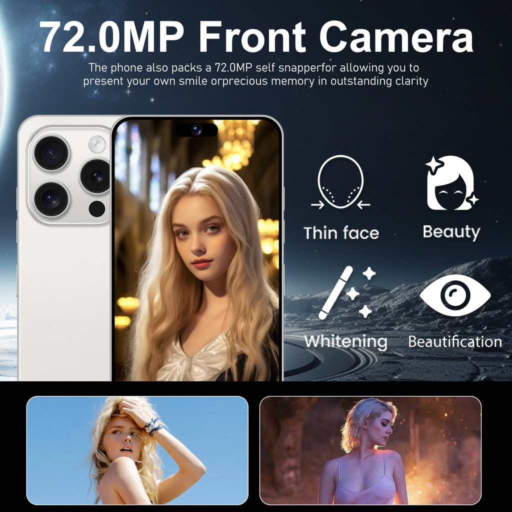 สมาร์ทโฟน i15 Pro Max 4G 7.6 หน้าจอขนาดใหญ่ 2+16 Eight Core Android 14 ...