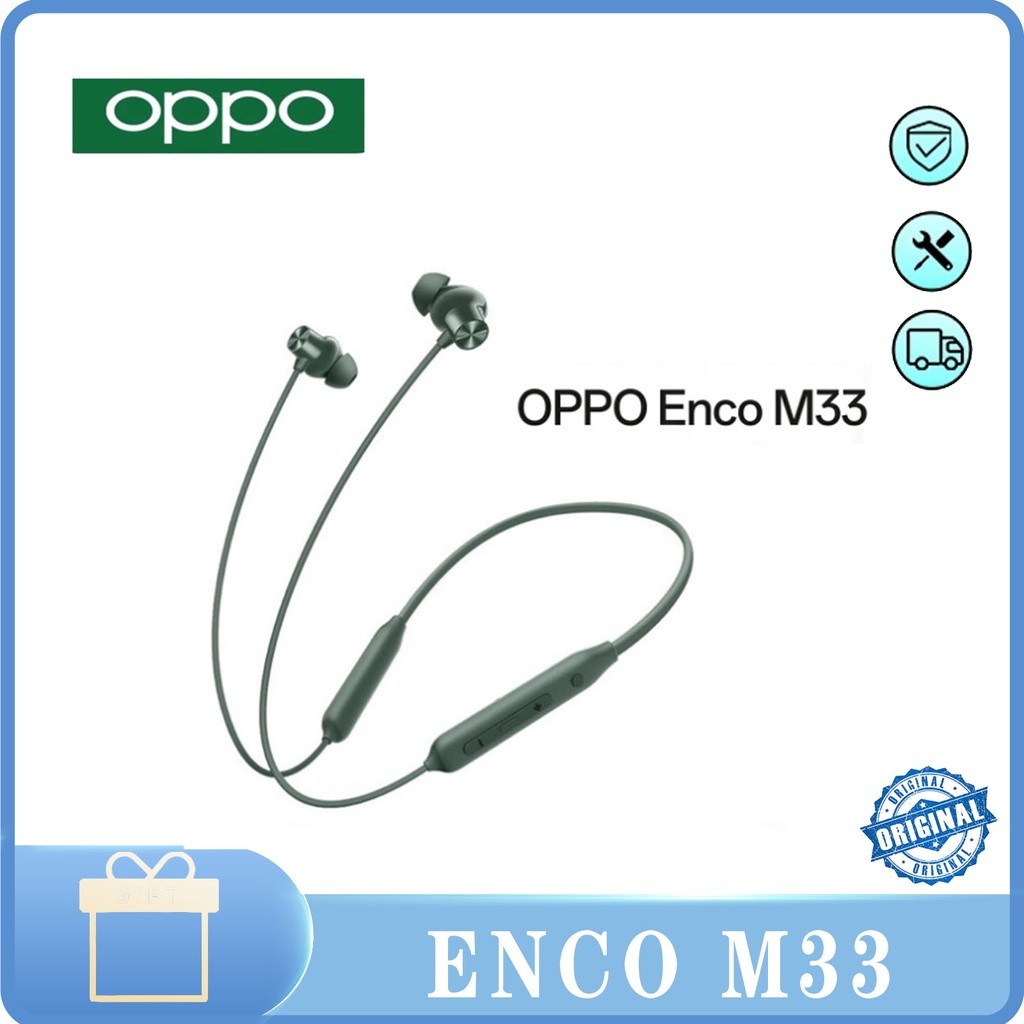 Oppo Enco M33 หูฟังไร้สาย 45dB AI ตัดเสียงรบกวน แบตเตอรี่ 28 ชั่วโมง IP55 | Shopee Thailand