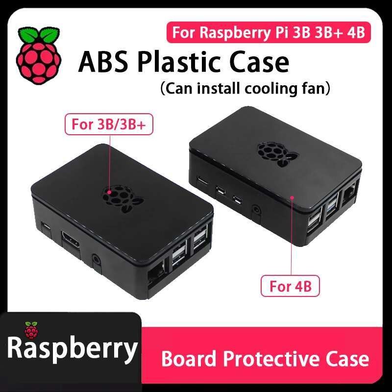 Raspberry Pi เคสพลาสติก ABS สําหรับ Raspberry Pi 3B PLUS 4B ,สามารถติดตั้งพัดลมระบายความร้อน,เคส ...