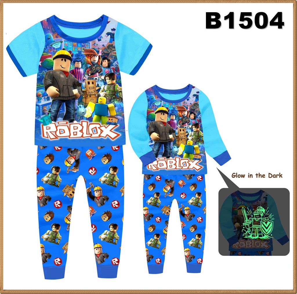 B1504 Roblox Glow in the Dark ชุดนอน / Baju Tidur (2 -14y) | Shopee ...