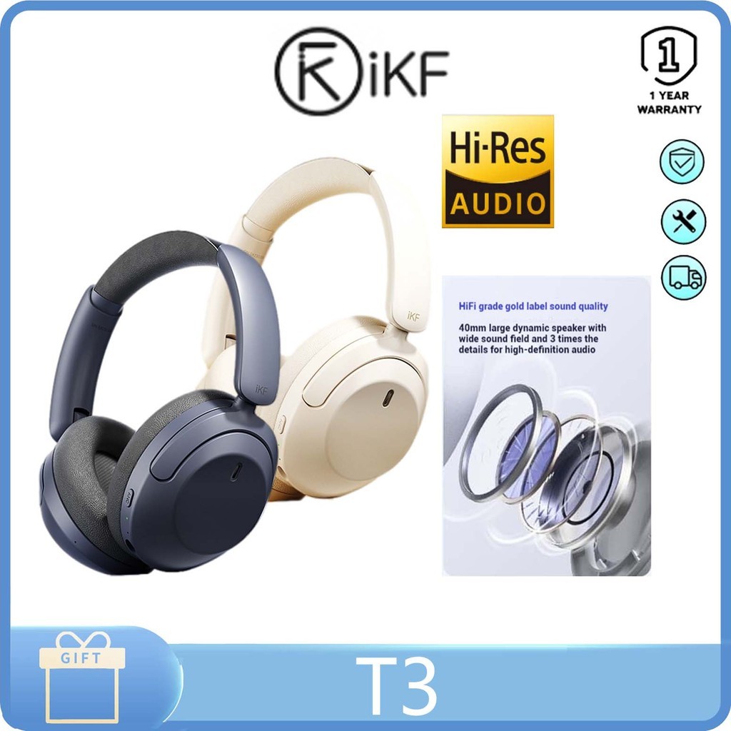 iKF T3 Bluetooth headset ANC Active noise cancelling wireless headset Gaming computer esports ...