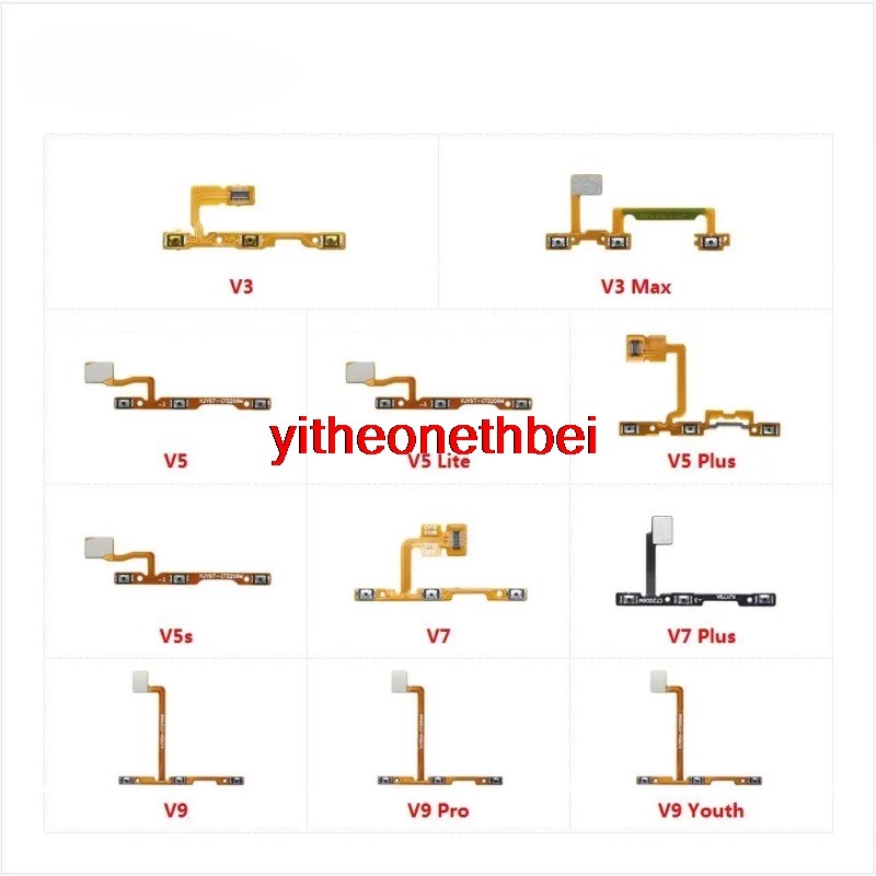 Bei- เปิดสวิตช์ปิดเสียงปุ่มควบคุมปุ่มปรับระดับเสียง Flex สําหรับ Vivo V9 Youth Pro V7 V5s V5 ...