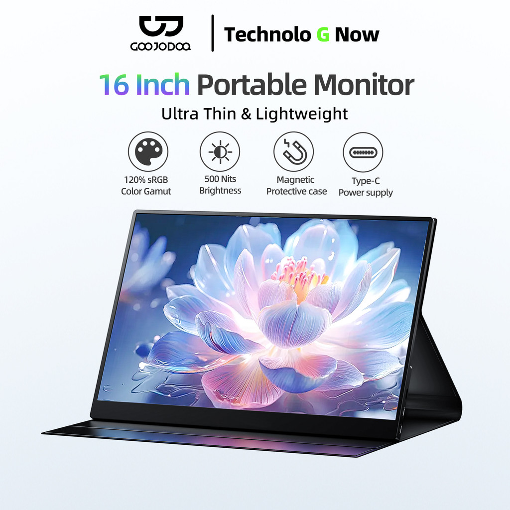 GOOJODOQ 16inch Portable Monitor 60hz 1080P 120% sRGB 500 Nits Magnetic ...