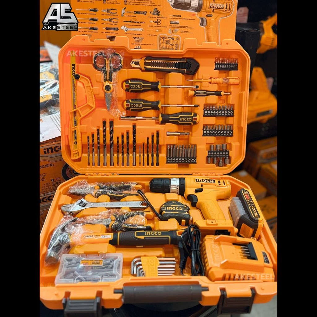 (ถูกคุ้ม) INGCO ชุดสว่านกระแทก + ชุดเครื่องมือช่าง 165ชิ้น HKTHP11651 ...
