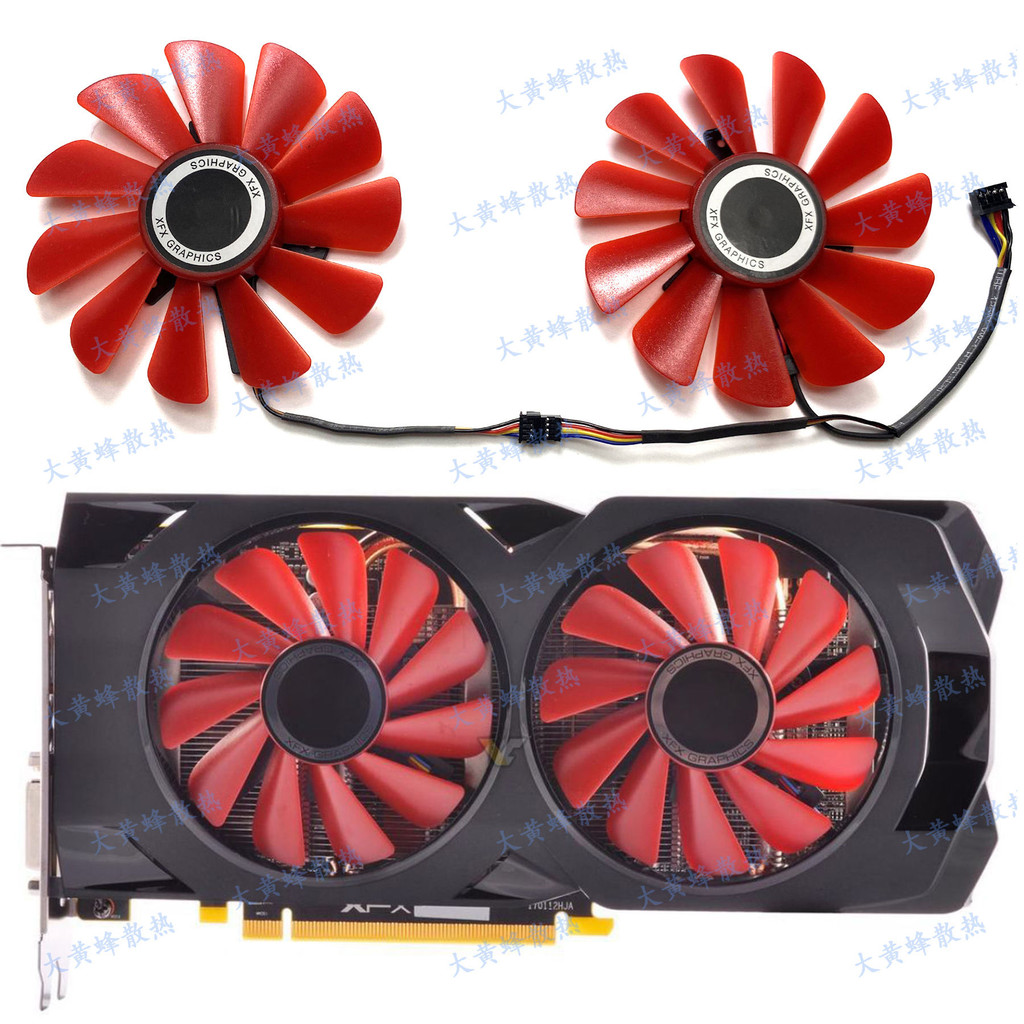 X XFX/XFX RX580 570 2048SP 4GB หมาป่าสีดํารุ่นกราฟิกการ์ดพัดลมระบายความ ...