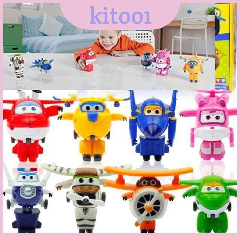 สะสม 8 ชิ้น Super Wings Mini Planes ของเล่นรวมทั้งการเปลี่ยนรูปตัวเลข ...