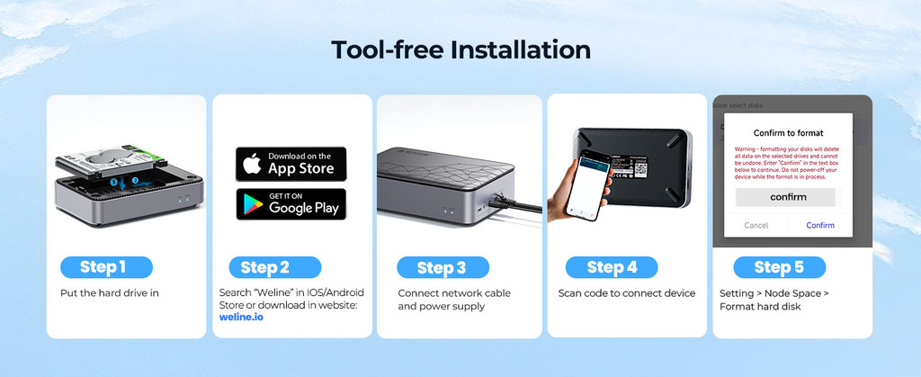 Orico NAS Personal Storage Private Cloud Home Cloud Storage สําหรับ 3.5 ...