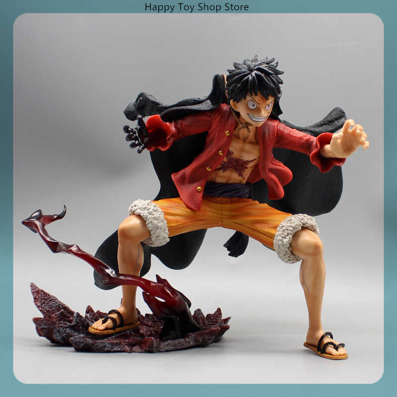18.5Cm One Piece Luffy Squat Prepare Position Anime Figure Model Gk ...