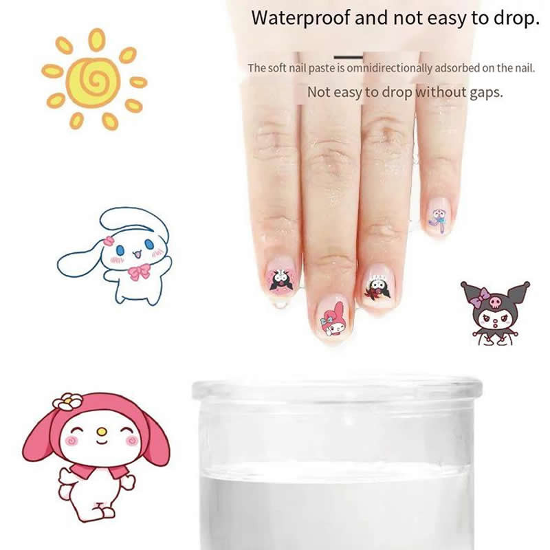 5 ชิ้น/เซ็ตการ์ตูน Hello Kitty 3D สติ๊กเกอร์ติดเล็บกดบนเล็บ Sanrio ...