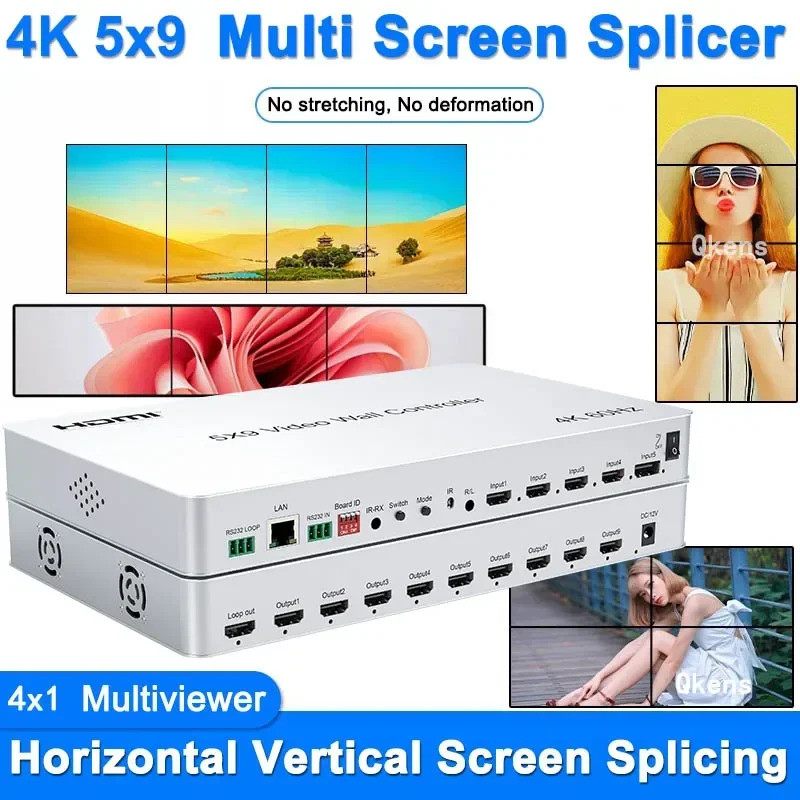 4k 5x9 HDMI Video Wall Controller 2x2 3x3 Multi Screen โปรเซสเซอร์ ...