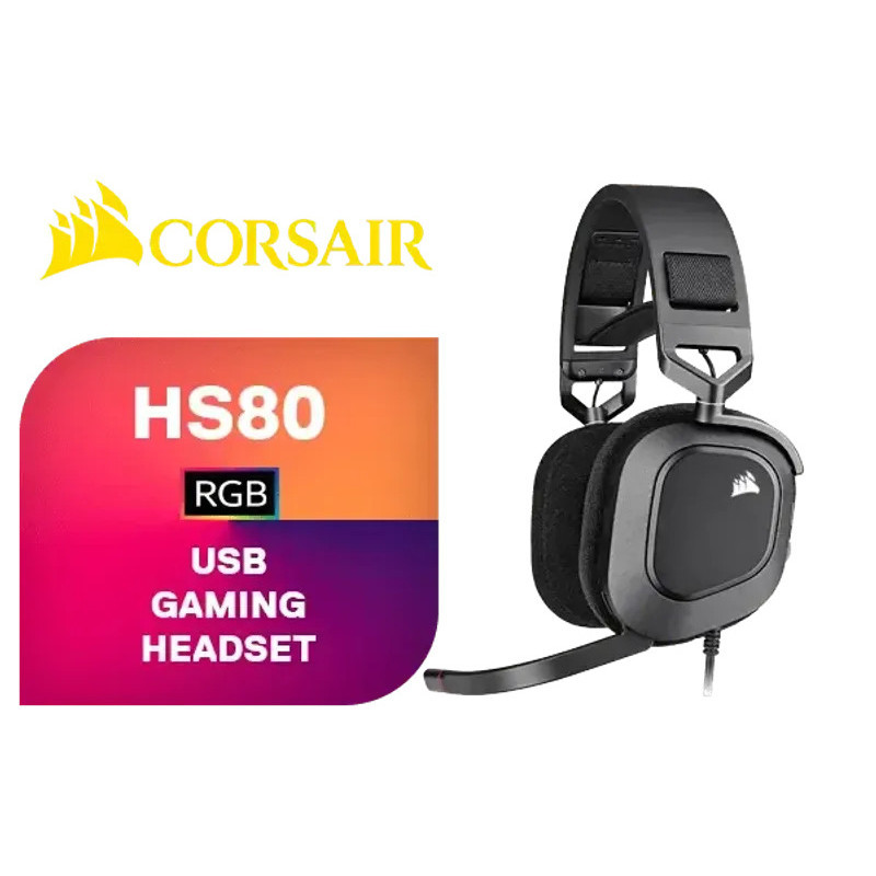 GAMING HEADSET CORSAIR HS80 RGB USB GAMING หูฟังเกมมิ่ง | Shopee Thailand