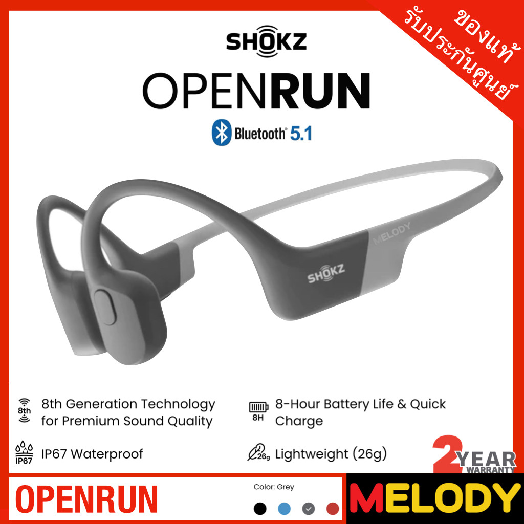 Shokz OPENRUN (QUICK CHARGE VERSION OF AEROPEX) BONE CONDUCTION OPEN ...