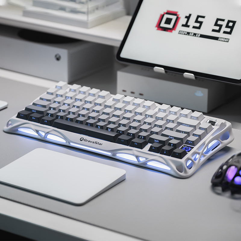 Gravastar/gravity Planet Crush Cocoon 75 คีย์บอร์ดแบบกลไกสามโหมดที่ ...