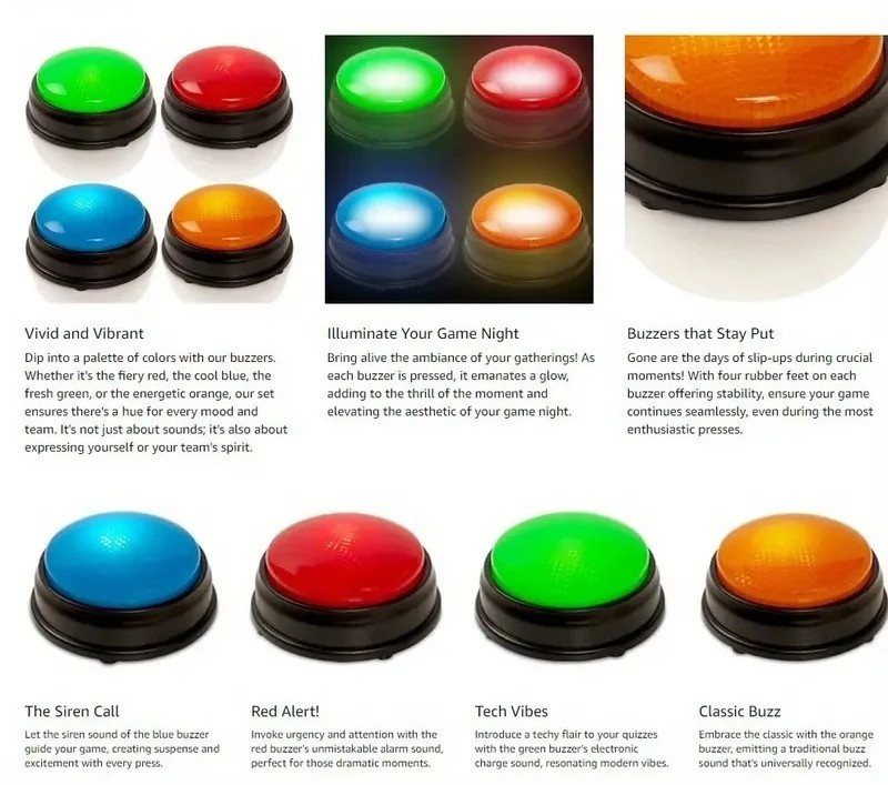 Buzzers สําหรับคําตอบ BClassroom อุปกรณ์เสริมการแข่งขัน Props Buzzer ...