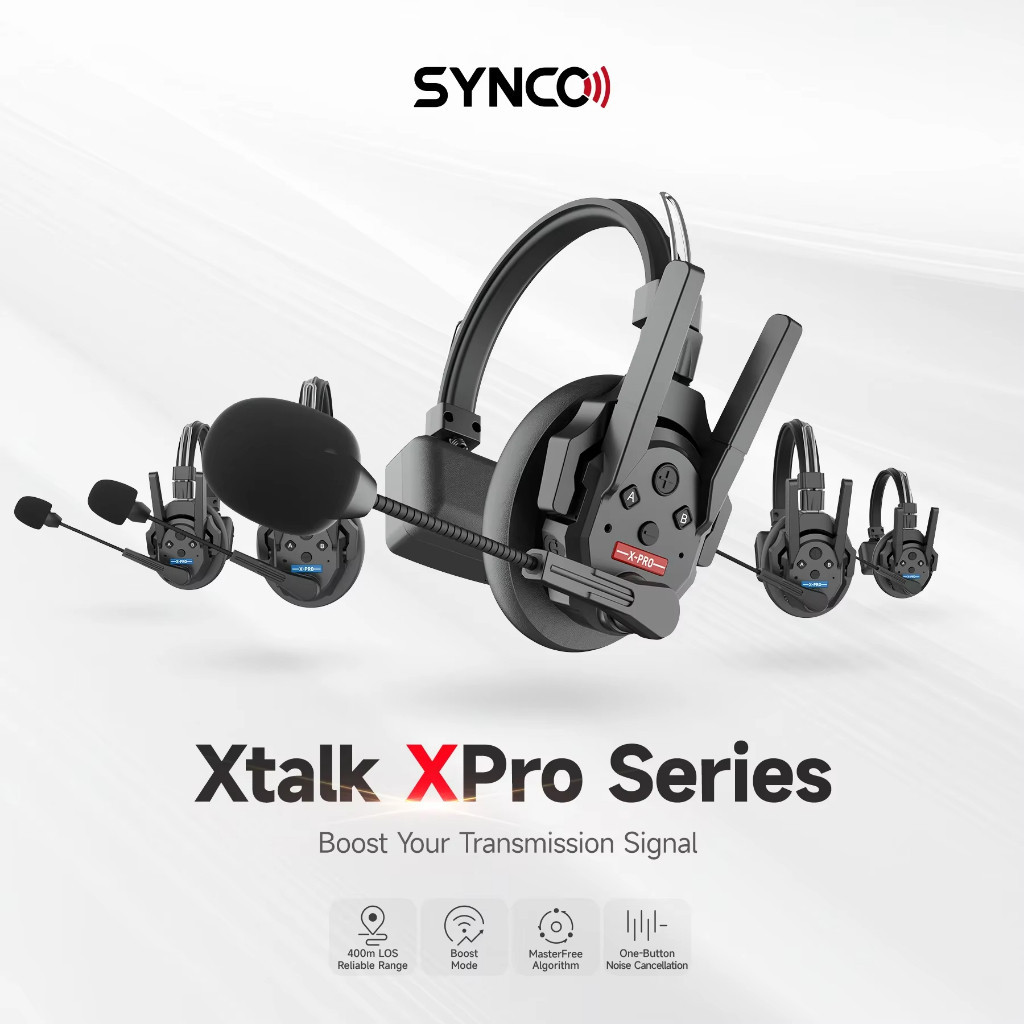 Synco Xtalk Pro X2 X5 2.4G Full-Duplex Noise Cancelling ระบบโทรไร้สายหูฟังหัวติดตั้งอุปกรณ์ ...