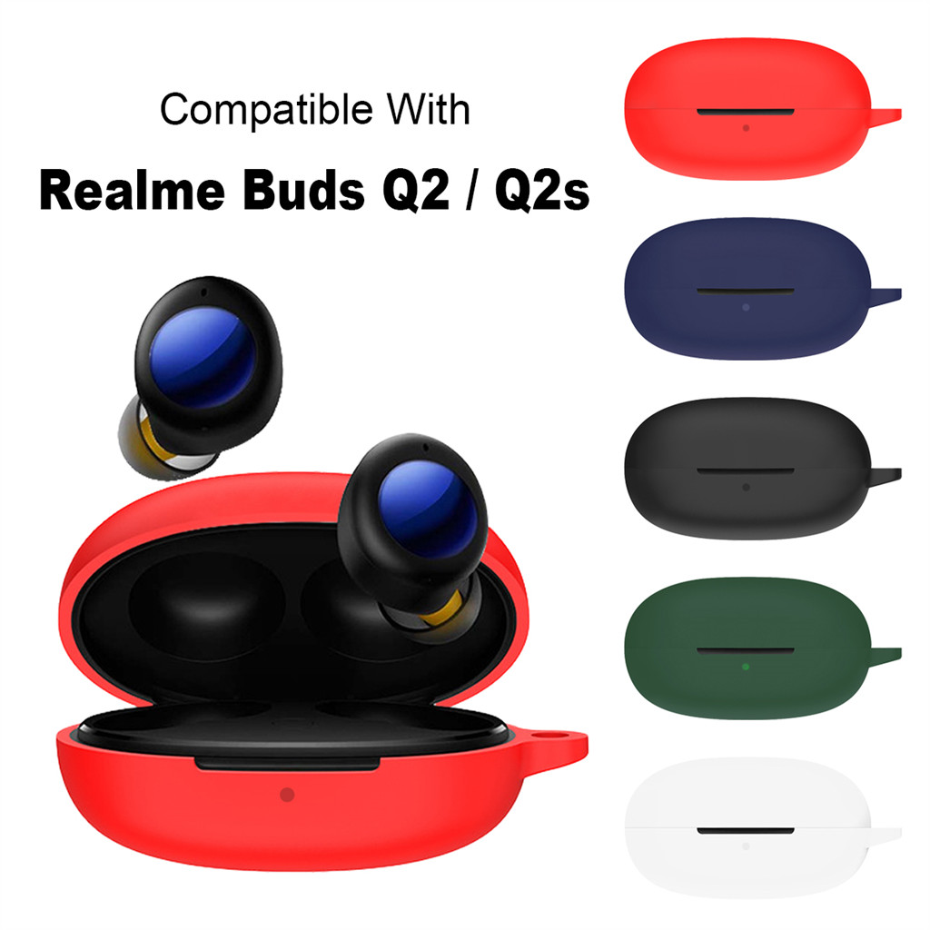 เคสหูฟังซิลิโคนสําหรับrealme Buds Q2 Q2sฝาครอบหูฟังไร้สายกันกระแทกAnti-Scratchแขนป้องกันล้างทํา ...