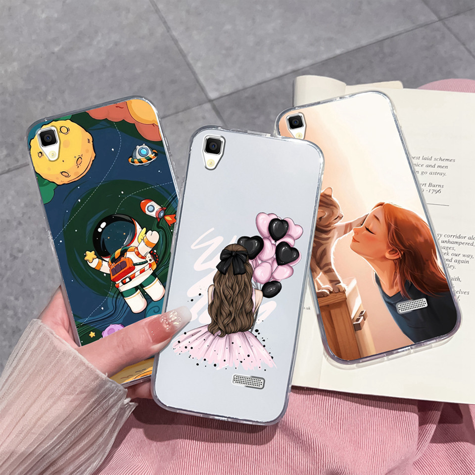 สําหรับ OPPO R7 R7 Plus R7S น่ารักนักบินอวกาศแมวสาวกันกระแทก Anti-drop ...