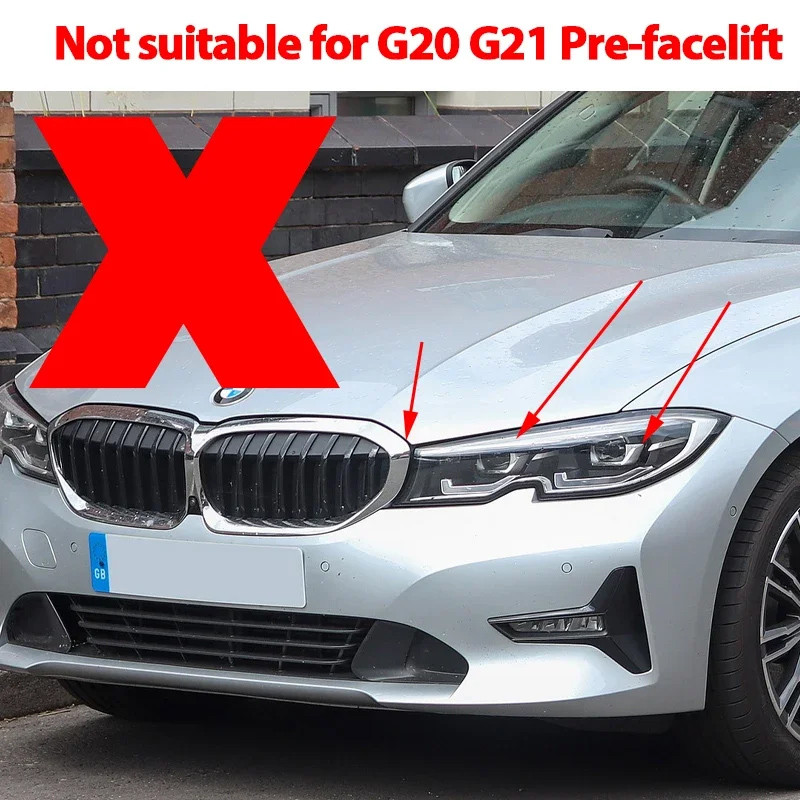 ใหม่ BMW G20 ไฟ LED รถ Gloss สีดํากันชนหน้า Grille Daylight Grille Lip ...