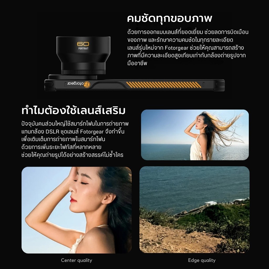 Fotorgear 60mm Portrait Lens Pro II Series เลนส์มือถือ เลนส์พอร์ตเทรต ถ่ายบุคคล ระบบ T-Mount ส่ง ...