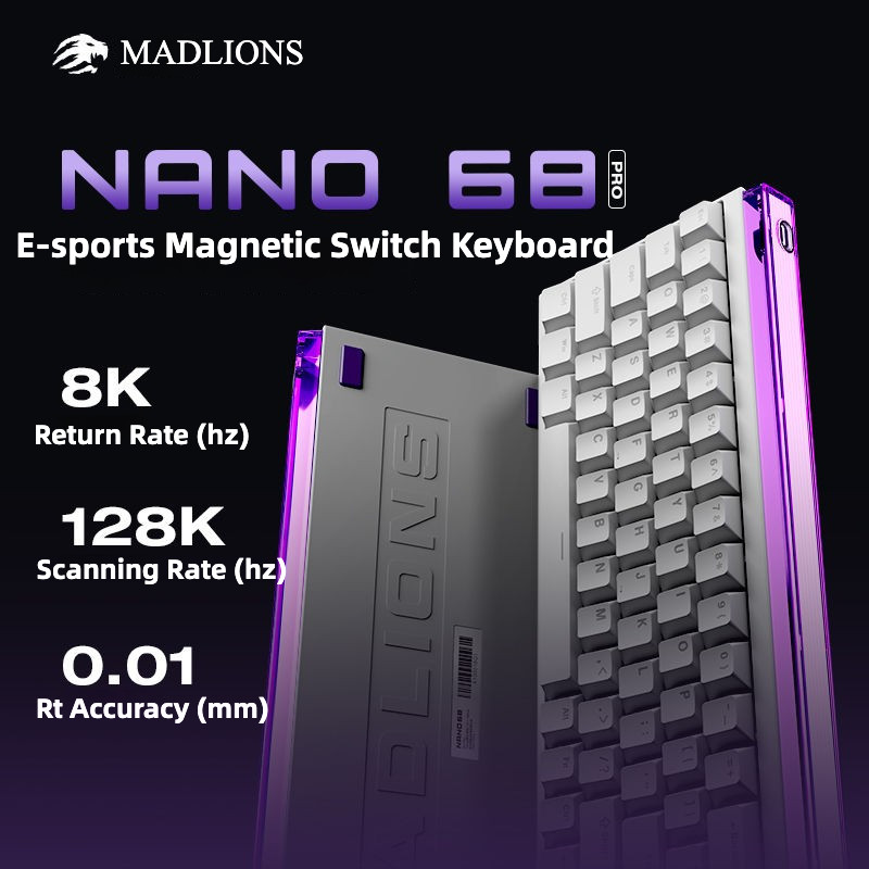Madlions NANO 68 คีย์บอร์ดแม่เหล็กสําหรับเล่นเกมการเชื่อมต่อแบบมีสาย ...