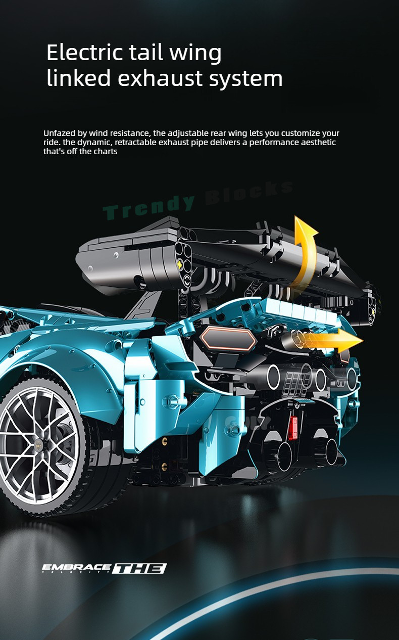 10660,Aventador SVj,1:8 รถ Building Blocks Technic Electroplated Blue ...