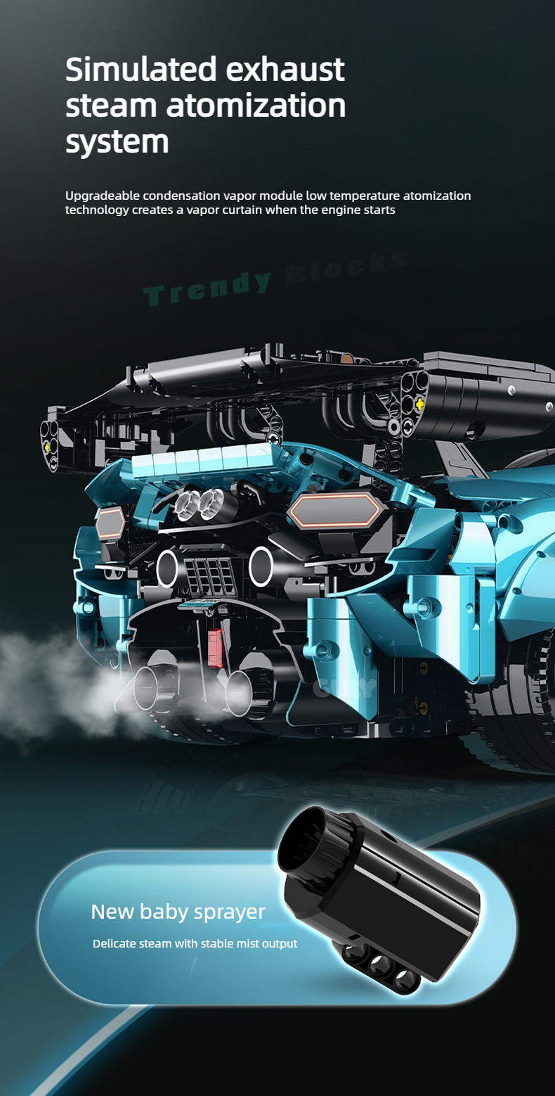 10660,Aventador SVj,1:8 รถ Building Blocks Technic Electroplated Blue ...