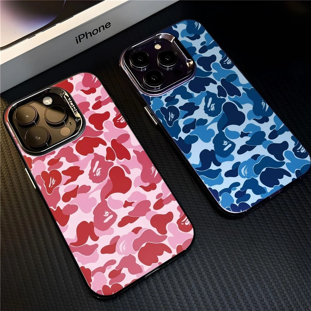 แฟชั่นแบรนด์พรางสีฟ้าและสีขาว BAPE เคสโทรศัพท์สําหรับ Redmi หมายเหตุ 14 ...