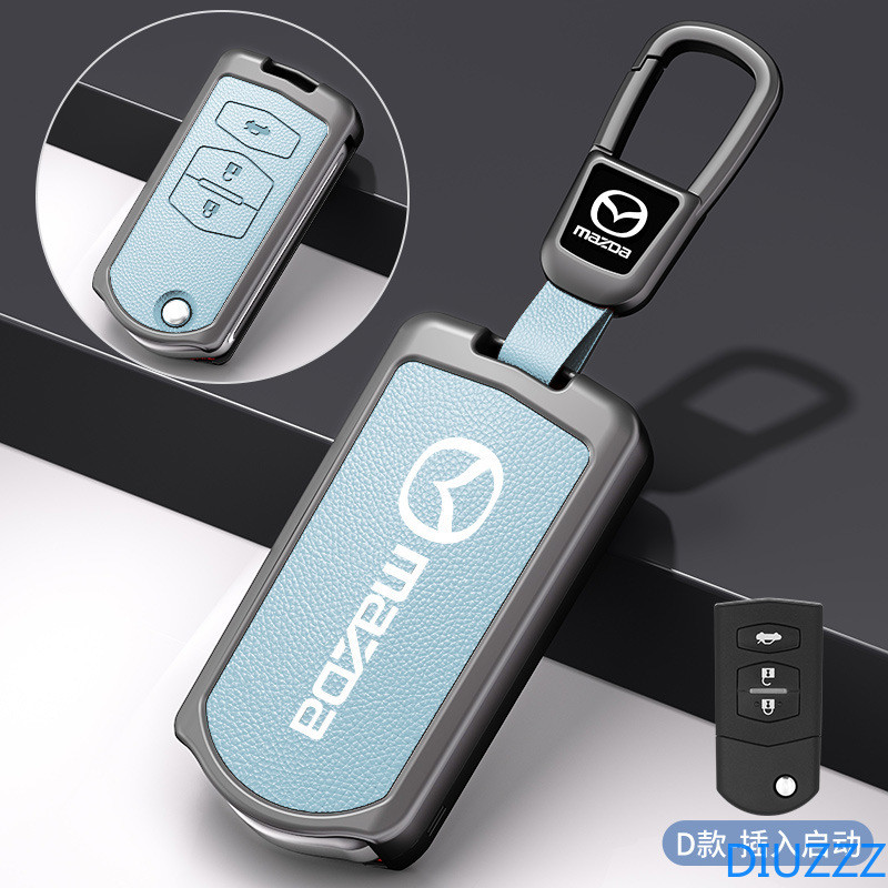 สังกะสีอัลลอยด์หนังโลหะกุญแจรถสําหรับ Mazda Demio 2 3 5 6 M3 M5 M6 CX-5 ...