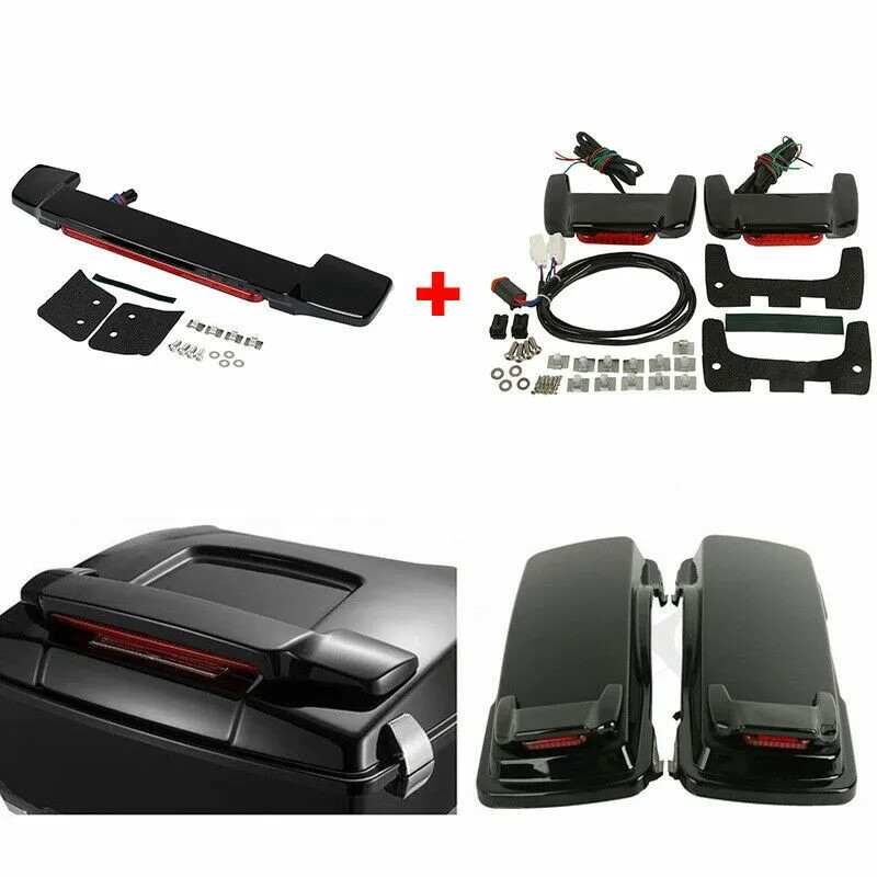 Motorcycle Trunk Brake Light Saddlebags Lids Spoilers For Harley ...