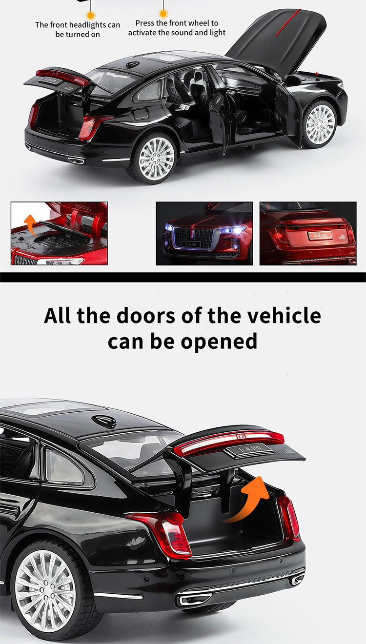 KLT 1:32 Hong Qi H9 รถโมเดลDiecastรถของเล่นคอลเลกชันของขวัญสําหรับเด็ก ...