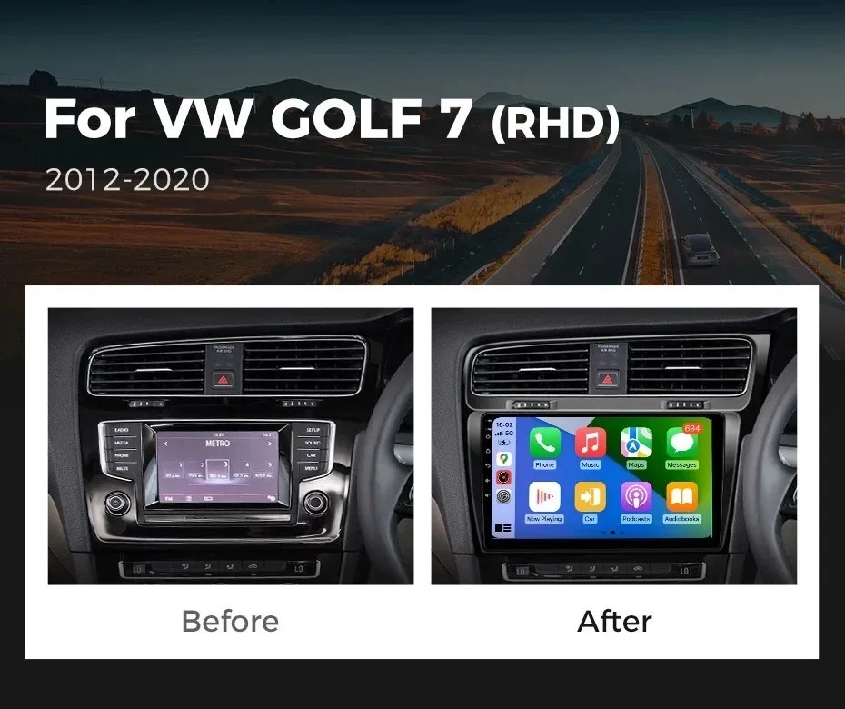 10 นิ้ว Android 14 VW Golf MK4 2013 - 2020 Android Monitor Carplay WIFI ...