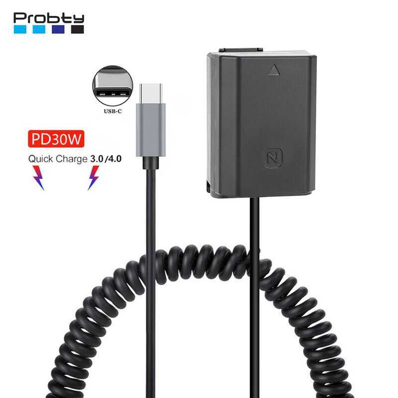 AC อะแดปเตอร์ไฟ สำหรับแบตเตอรี่ดัมมี่ NP-FZ100 แบบ Type-C/USB-C สำหรับ ...