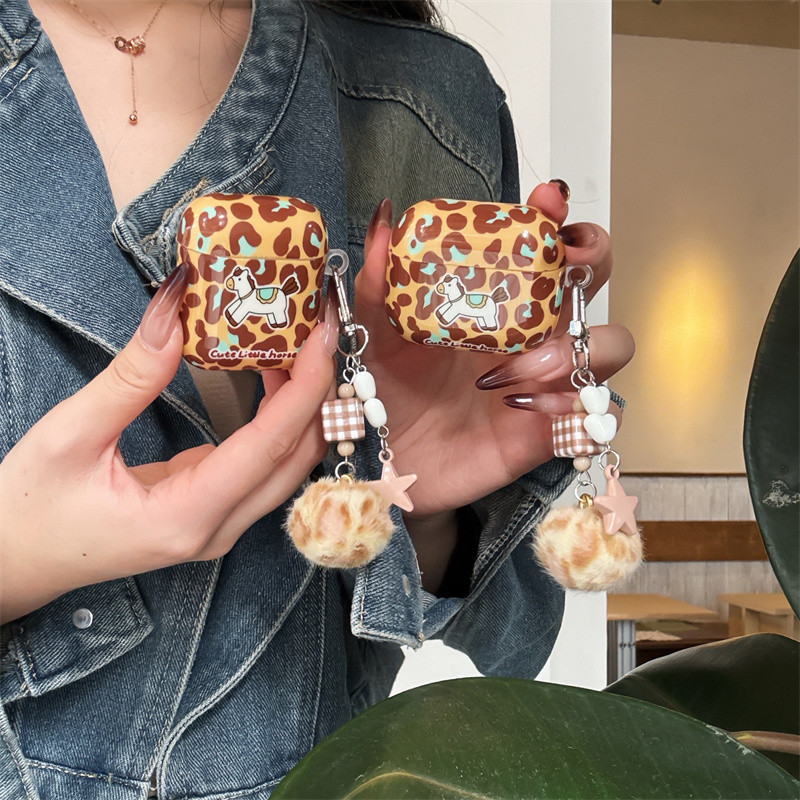 พิมพ์เสือดาว pony สําหรับ Airpods 1/2 3 Pro Pro2 pro3 Airpods4 ชุดหูฟังไร้สายบลูทูธป้องกันกรณี ...