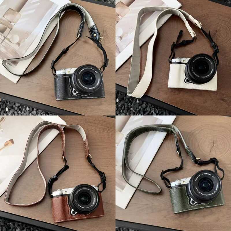 สายคล้องไหล่ PU กระเป๋ากล้องครึ่งสําหรับ Fujifilm XM5 XT50 XT30ii XT10 XT20 XT2 XT3 XT5 XS10 20 ...