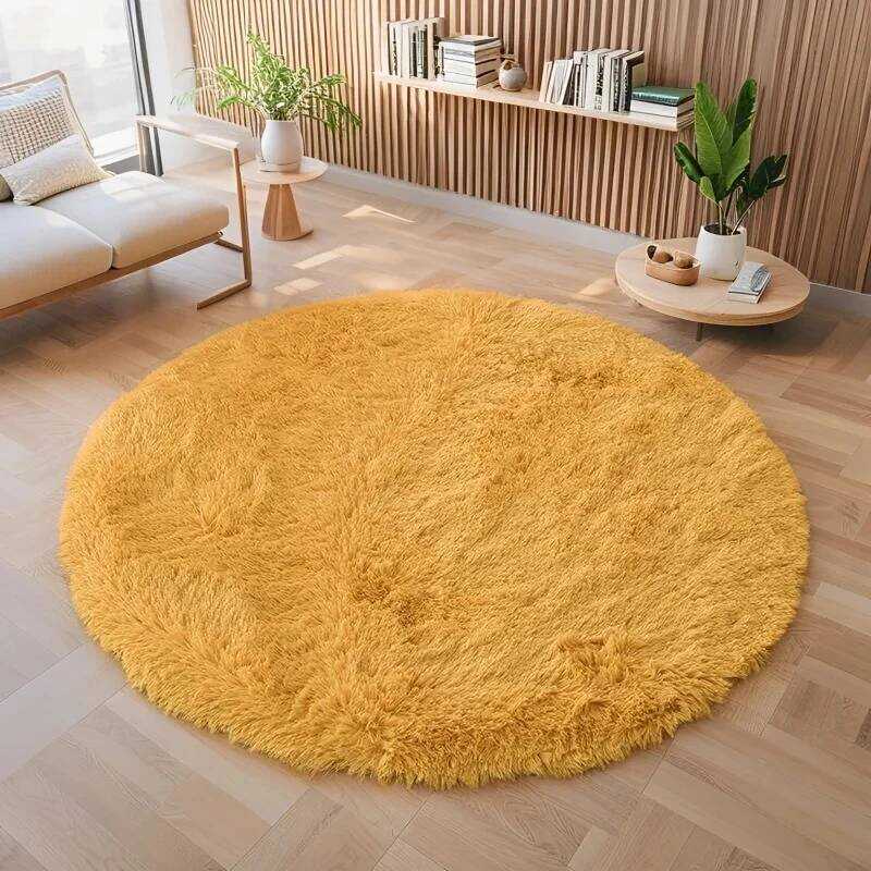 C Soft Plush Rugs For Kids Bedroom Play Mat Home Decor Circular Fluffy ...